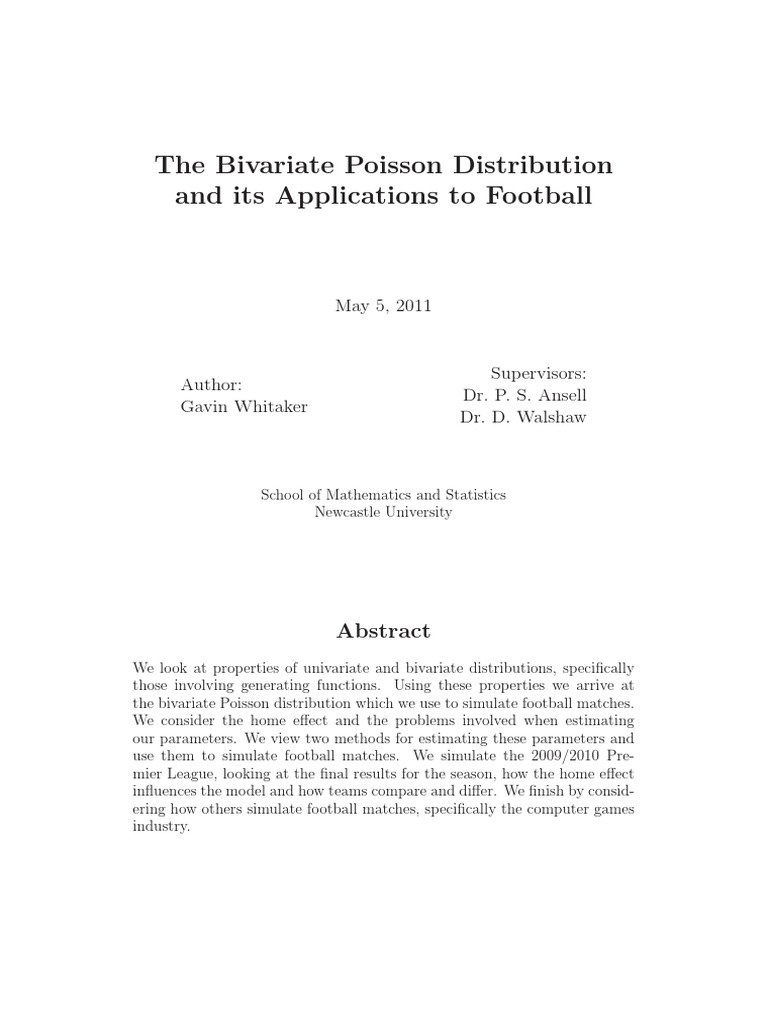 The Bivariate Poisson Distribution | PDF | Regression Analysis ...