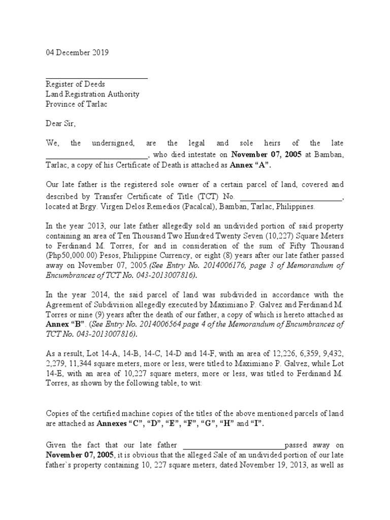 Encumbrances of TCT No. 043-2013007816) | PDF | Real Estate | Real ...