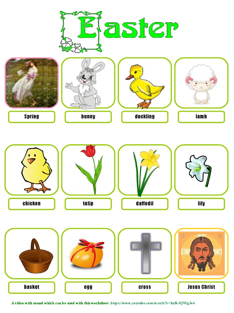 Easter Vocabulary Picture Dictionary Flashcards Picture Dictionaries ...