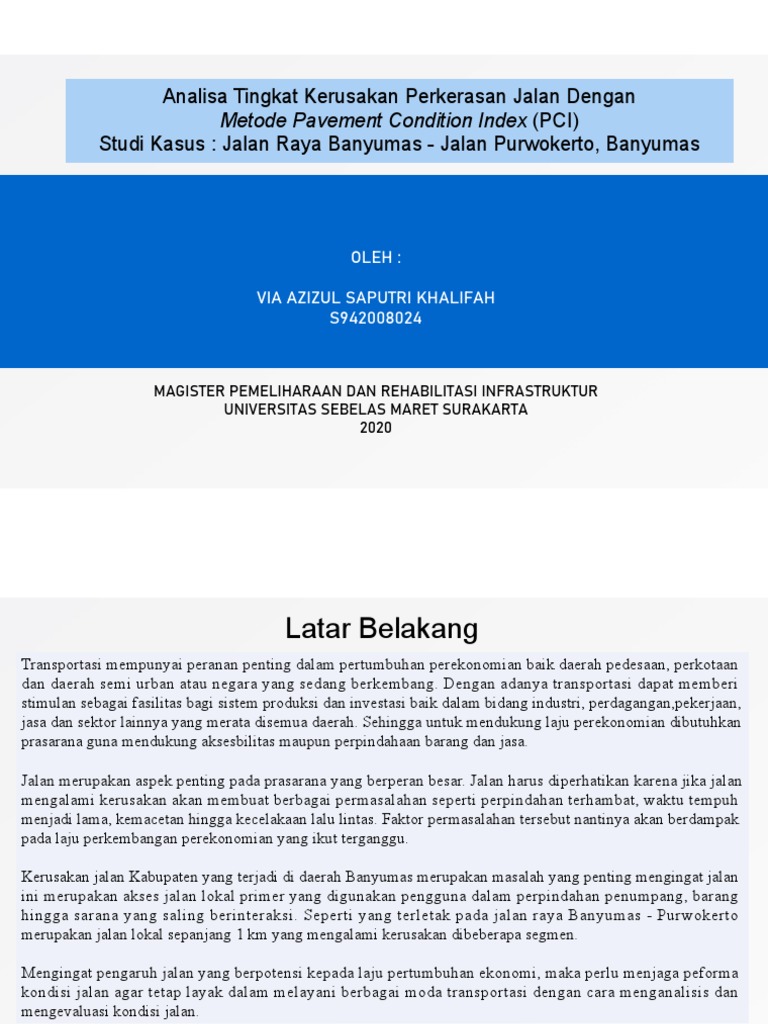 ANALISIS Metode PCI - Via Azizul Saputri Khalifah | PDF