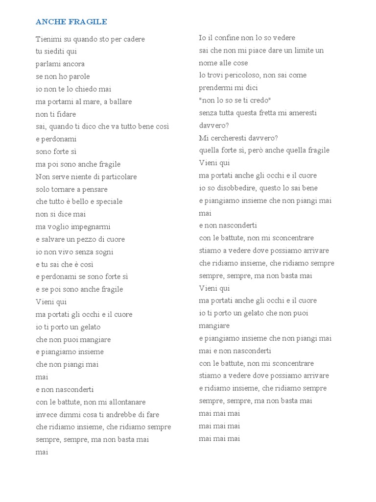 Anche Fragile | PDF