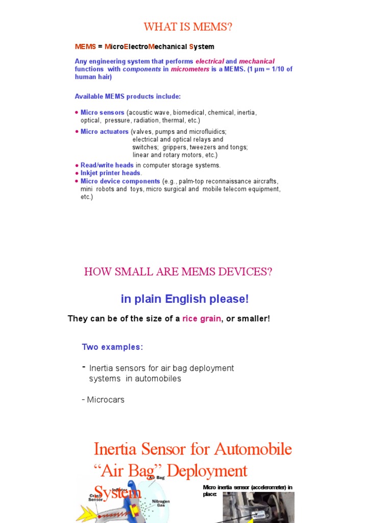 An In-Depth Look at MEMS: Microelectromechanical Systems and Their ...