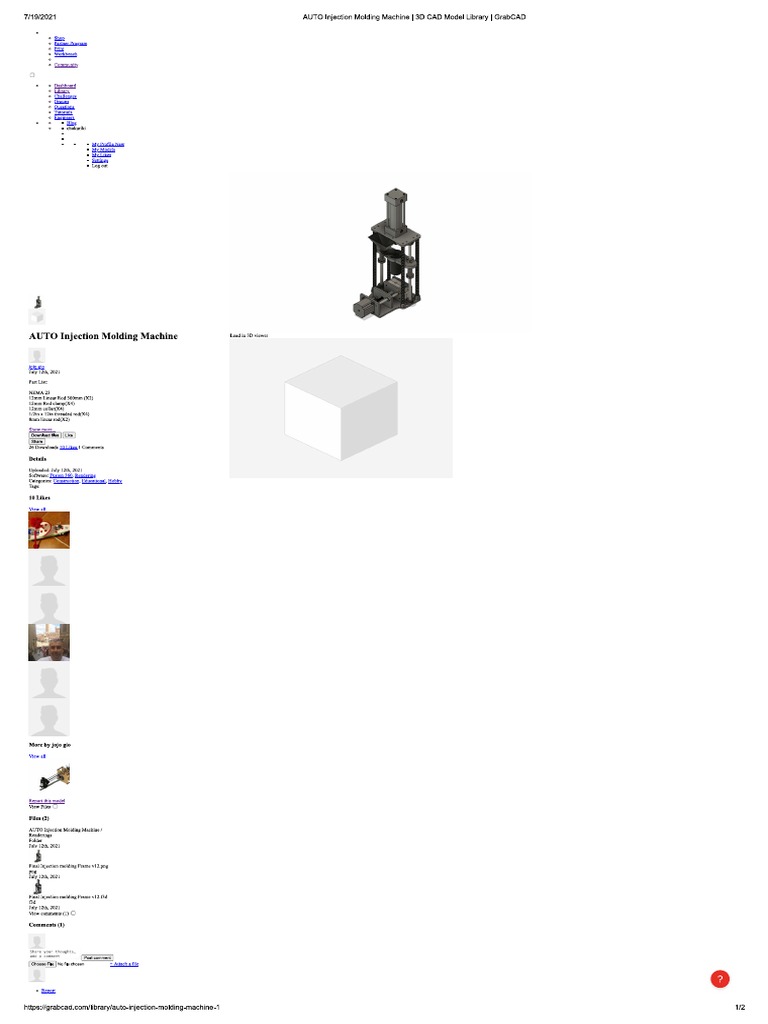 AUTO Injection Molding Machine - 3D CAD Model Library - GrabCAD | PDF