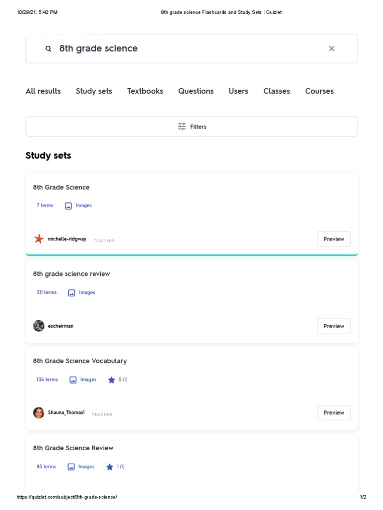 8th Grade Science Flashcards and Study Sets - Quizlet | PDF | Learning ...