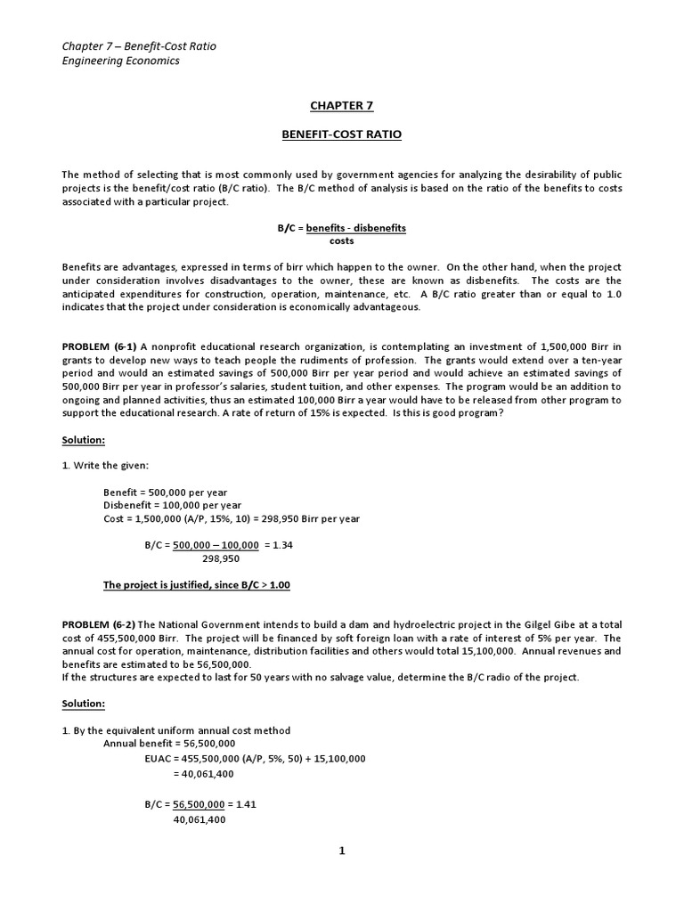 CHAPTER 7 - Handouts For Students-1 | PDF | Cost–Benefit Analysis ...
