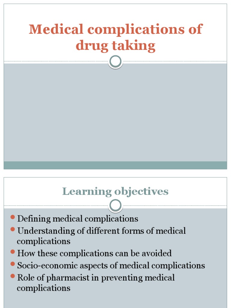 9) Medical Complications of Drug Taking | PDF | Intravenous Therapy ...