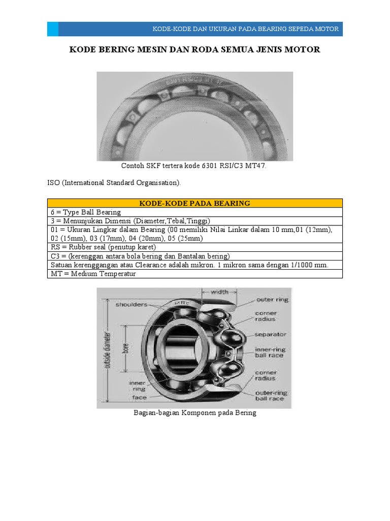 Kode Bearing Motor 2015 | PDF
