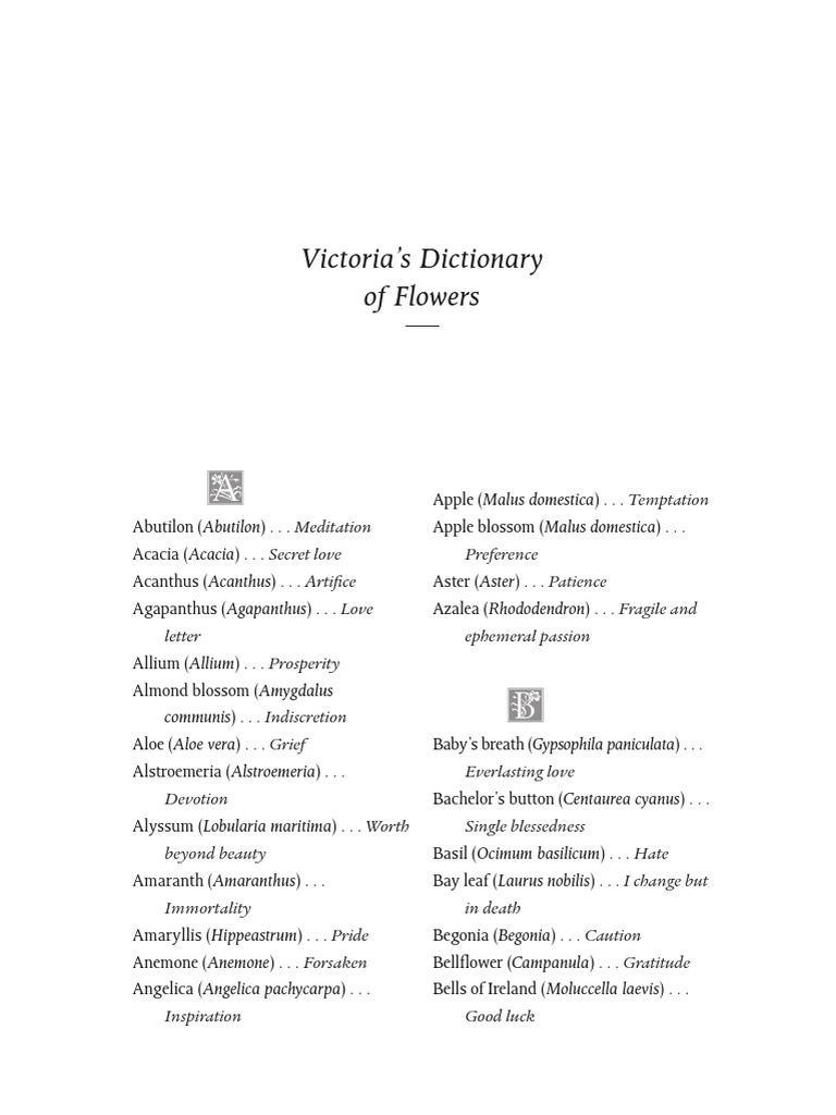 Languageofflowers Flowerdictionary | PDF | Medicinal Plants ...