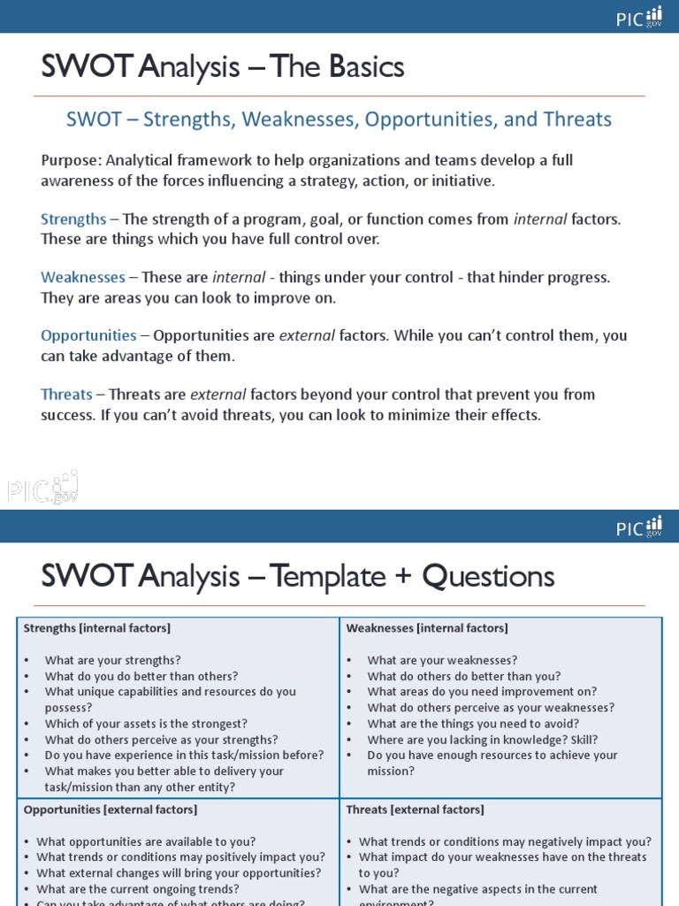 SWOT Analysis Template and Guide | PDF | Swot Analysis | Economies
