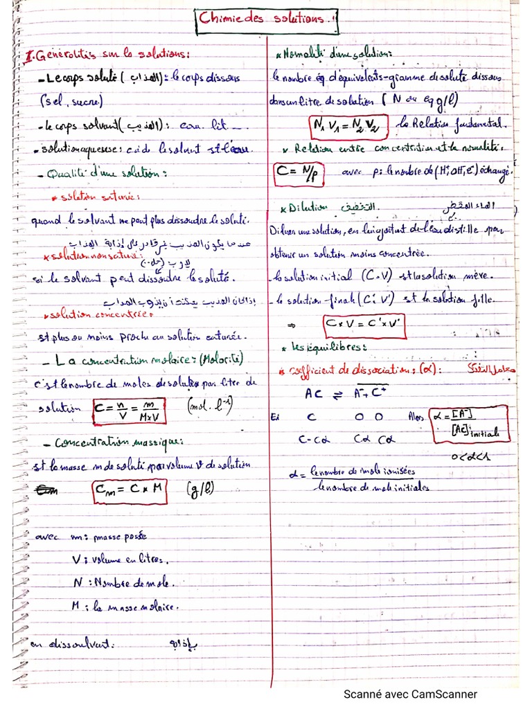 Chimie Des Solutions | PDF