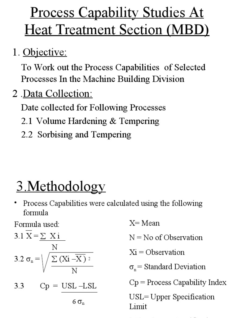 Process Capability Studies at Heat Treatment Section ( | PDF ...