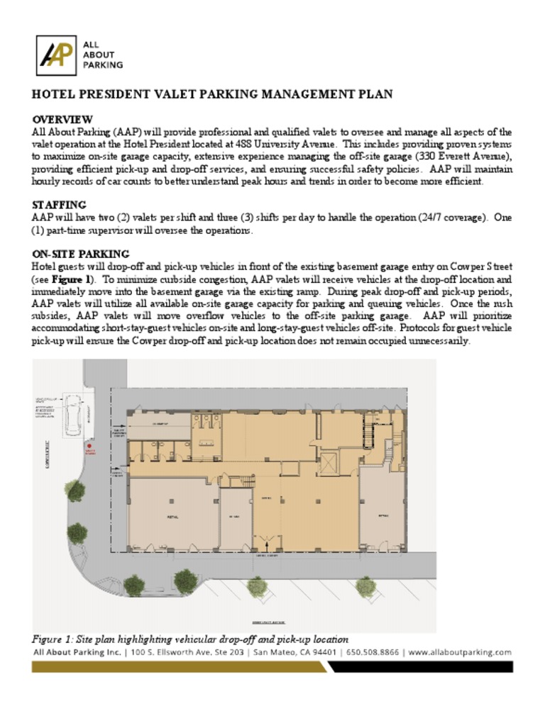 Hotel President Valet Parking Management Plan: Figure 1: Site Plan ...