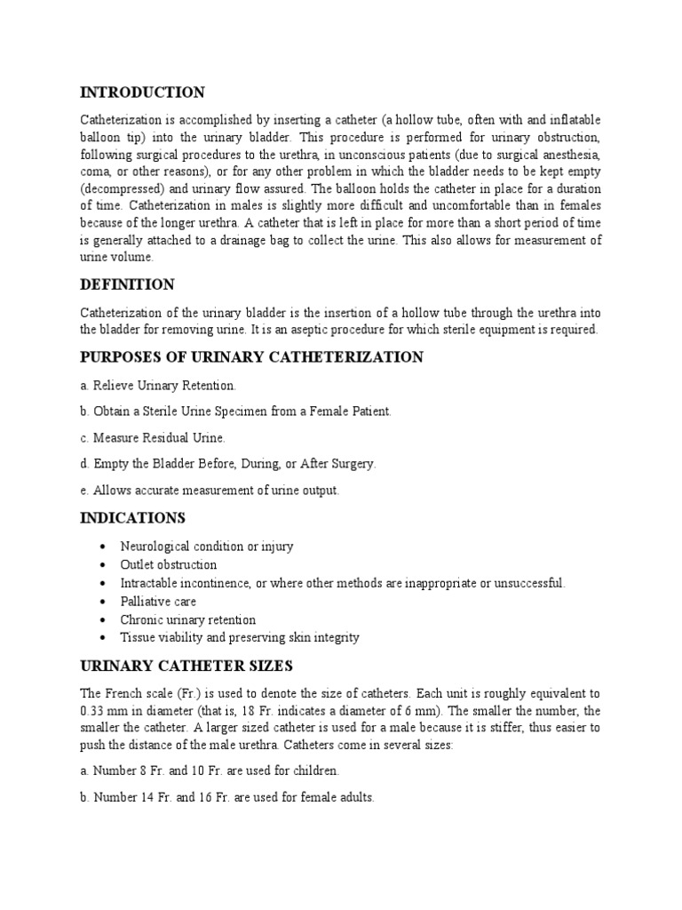 Catheterization | PDF | Urinary Incontinence | Catheter