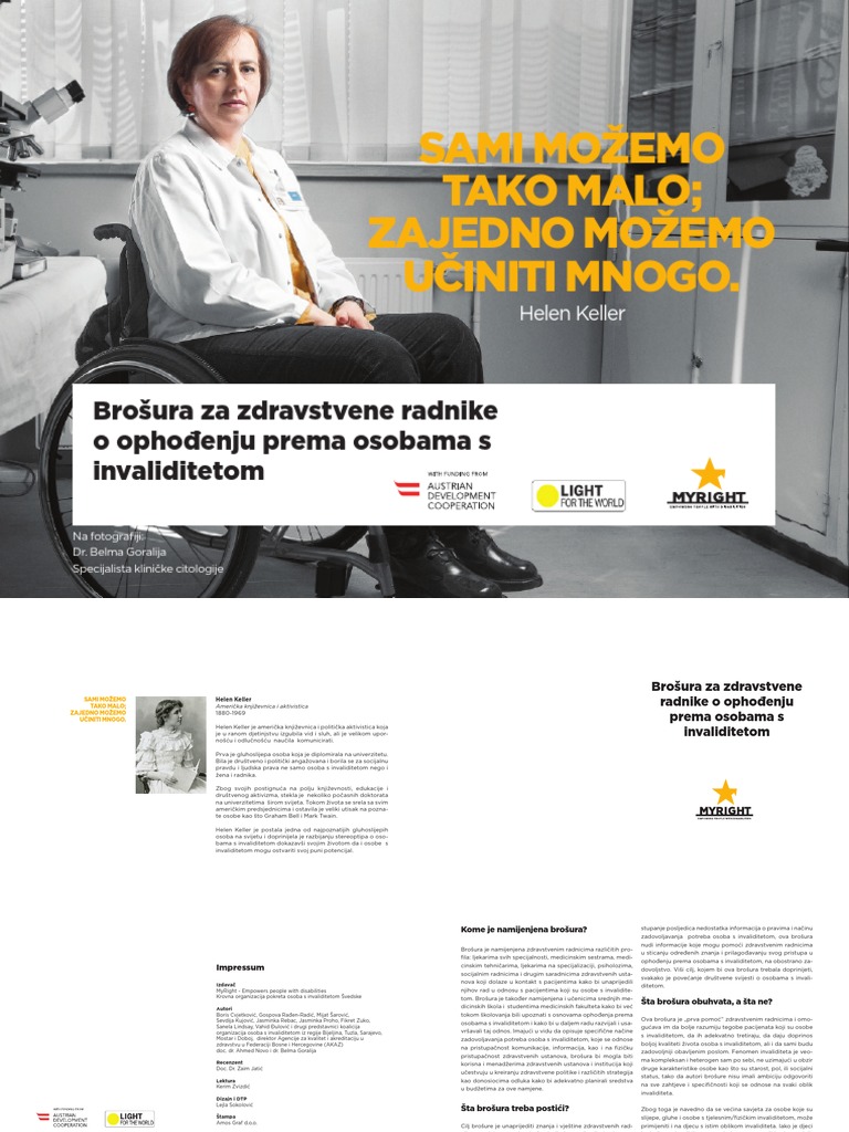 Brosura Za Zdravstvene Radnike o Ophođenju Prema Osobama S Invaliditetom | PDF