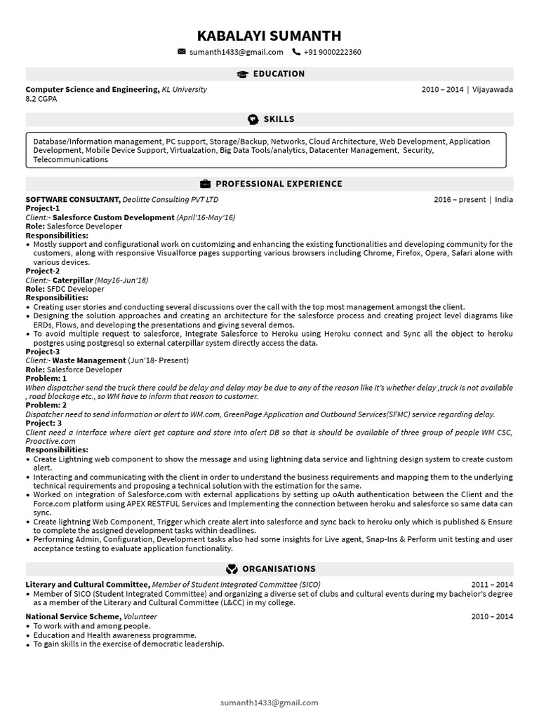 KABALAYI - SUMANTH - Resume - 14 10 2021 17 32 18 | PDF | Postgre Sql | Computing