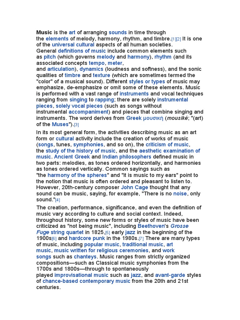 An Overview of the Elements, Styles, and Cultural Significance of Music ...
