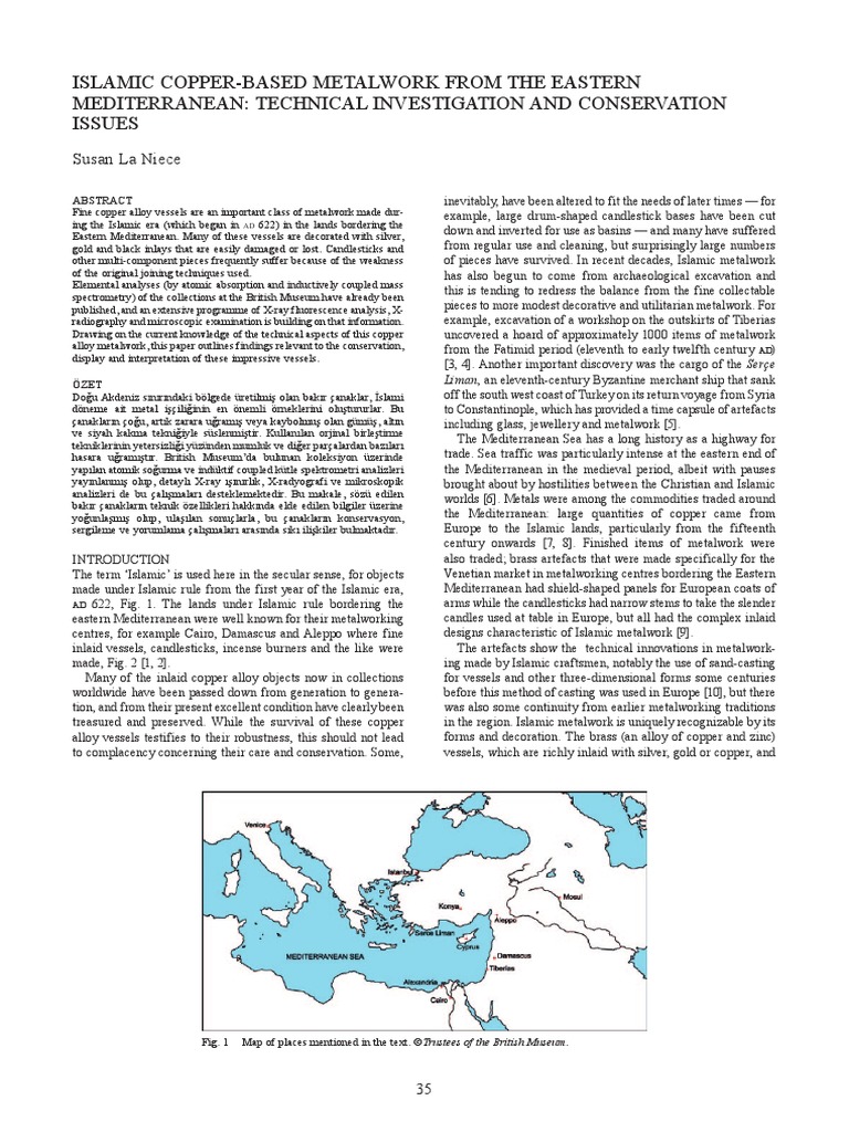 Islamic Copper Based Metalwork From The | PDF | Brass | Tin