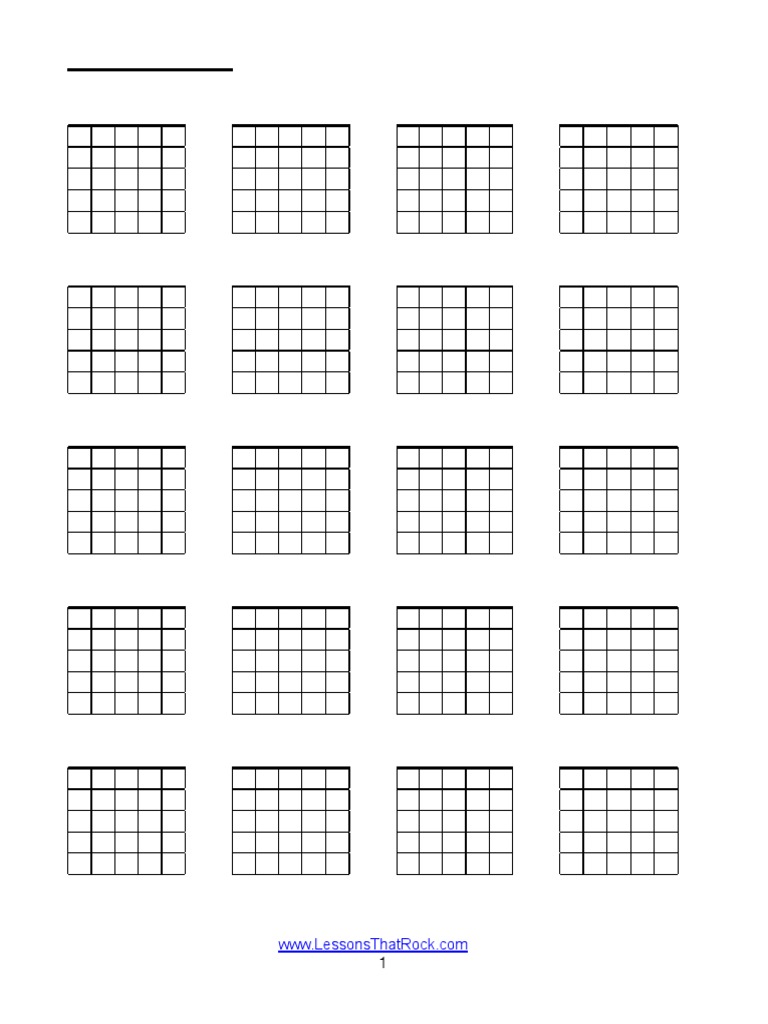 Blank 6 String Guitar Chord Sheet | PDF