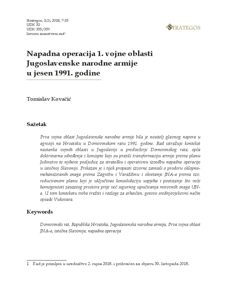 JNA Offensive in Eastern Slavonia, 1991 | PDF | Croatia | International Relations