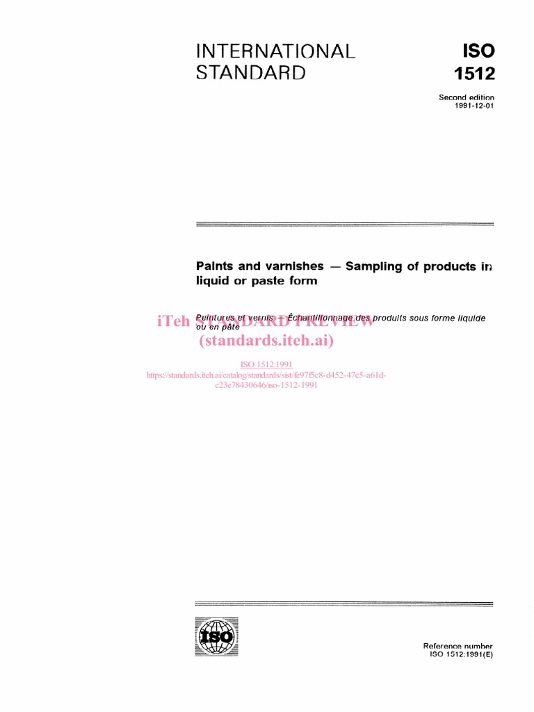 ISO 1512-1991 (Partial) | PDF | International Organization For ...