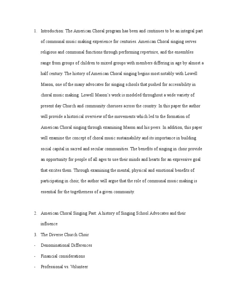 History and Impact of American Choral Singing | PDF | Choir | Singing