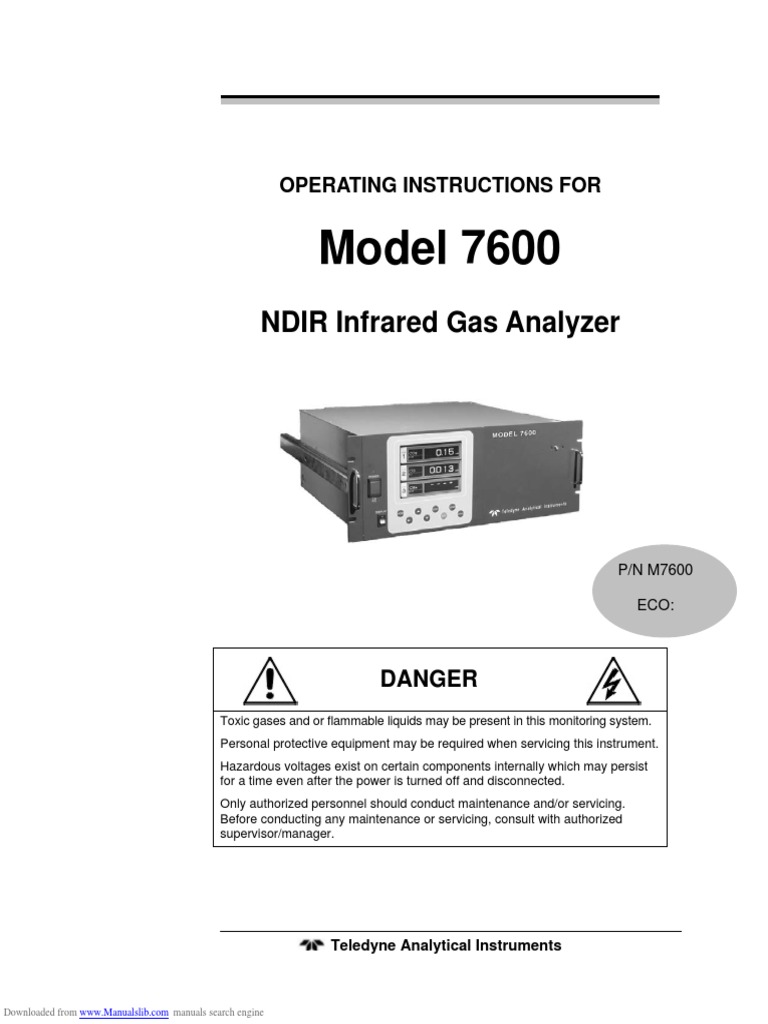 Model 7600: NDIR Infrared Gas Analyzer | PDF | Calibration | Gases
