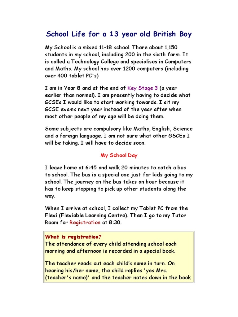 School Life For A 13 Year Old British Boy: Key Stage 3 | PDF | Schools