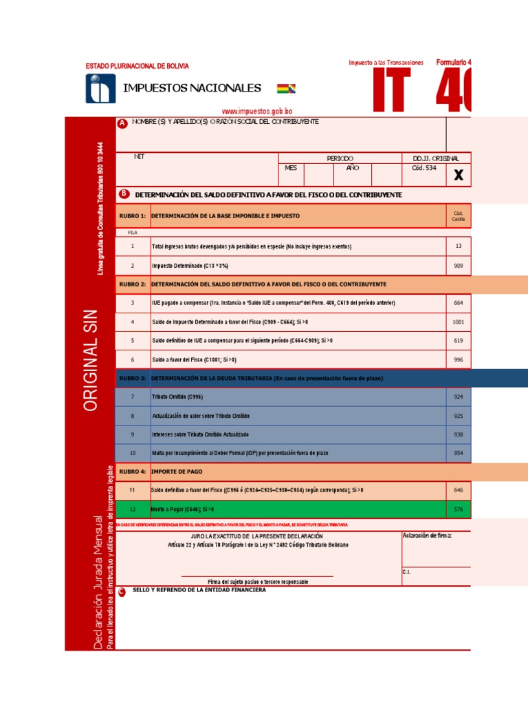 FORM.400 IT - Actualizado (Version Resumido) | PDF | Impuestos | Política