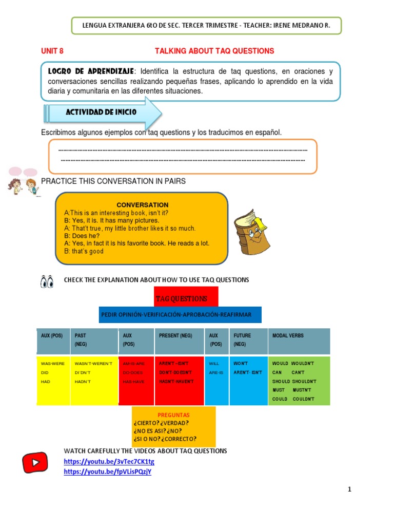 Unit 8 6th Taq Questions | PDF | Linguistic Typology | Linguistics