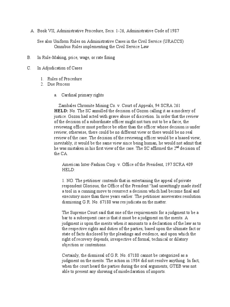 Administrative Due Process and the Requirements for Fair Administrative ...