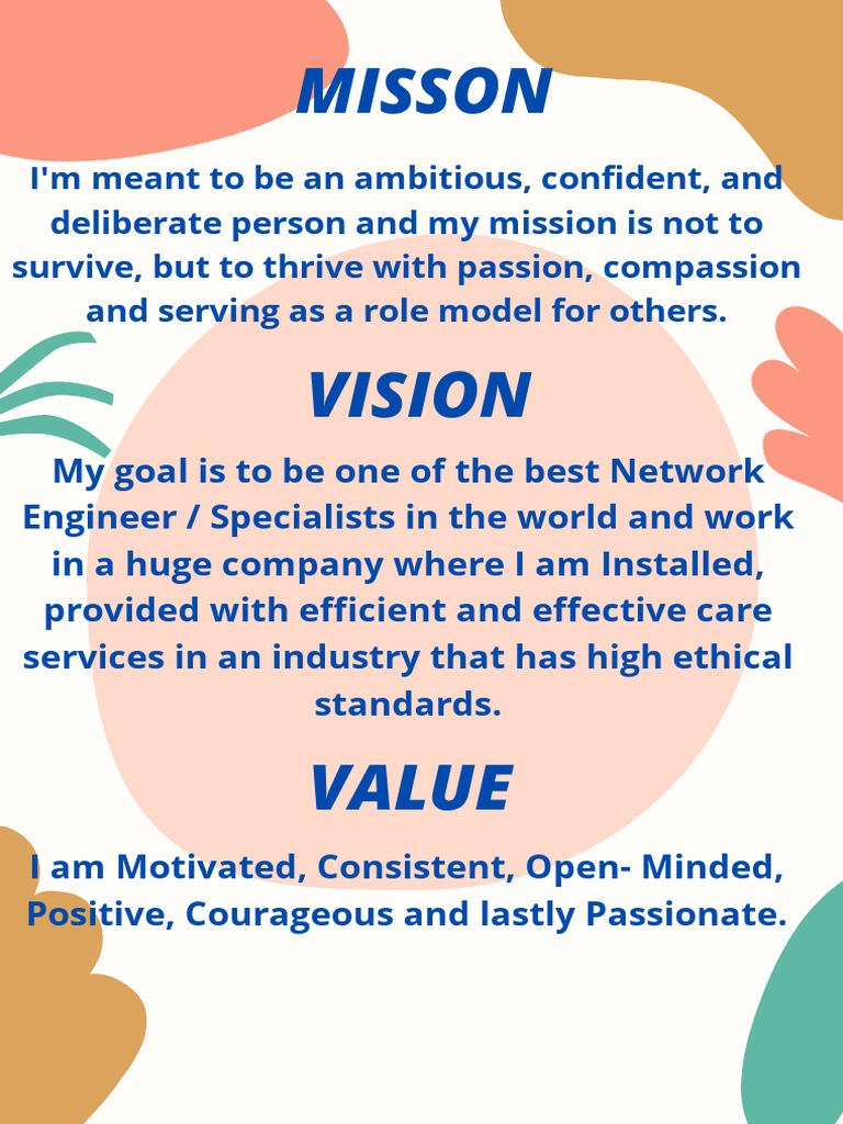 Personal Vision and Mission Statement | PDF