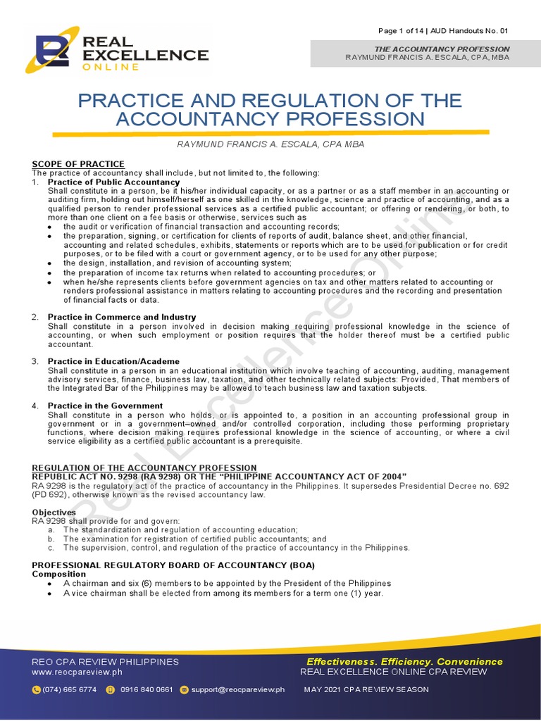 AT 01-Practice-and-Regulation-of-the-Accountancy-Profession | PDF ...