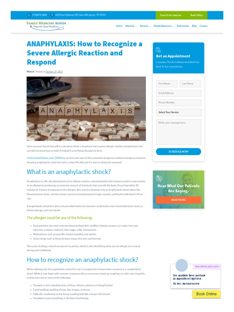 Anaphylactic Shock First Aid Guide | PDF | Allergy | Shock (Circulatory)