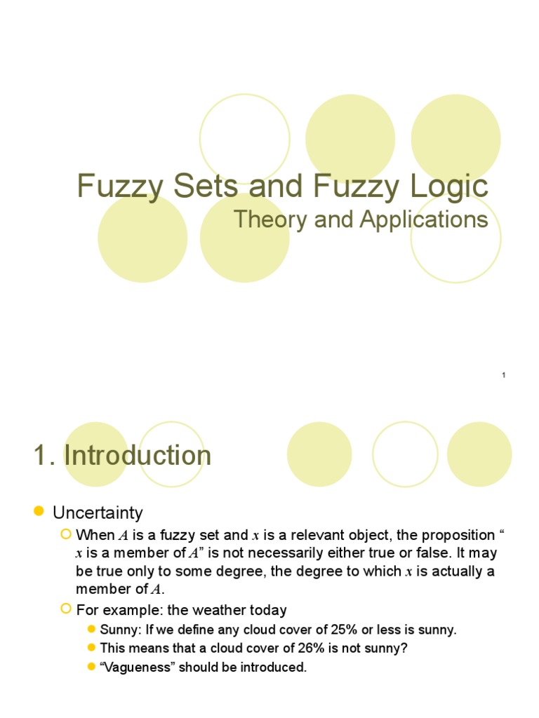 Fuzzy Sets: Theory and Applications | PDF | Fuzzy Logic | Mathematics ...