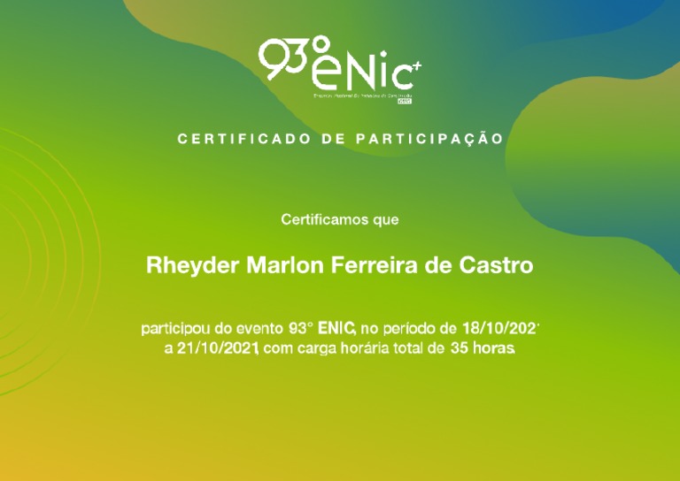 Certificado 93 Enic | PDF