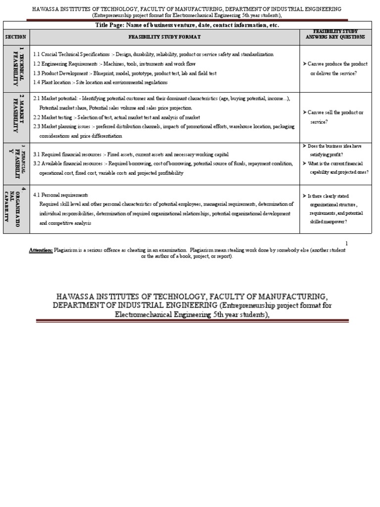 A Feasibility Study Guide | Download Free PDF | Feasibility Study ...