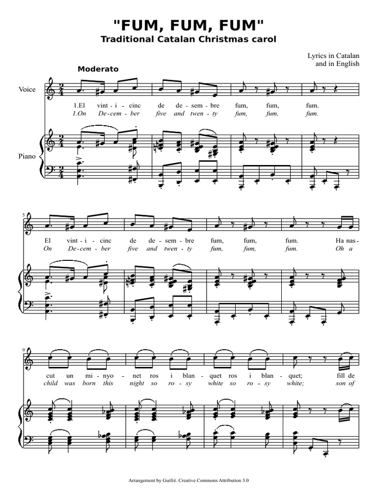 "Fum, Fum, Fum": Traditional Catalan Christmas Carol | PDF