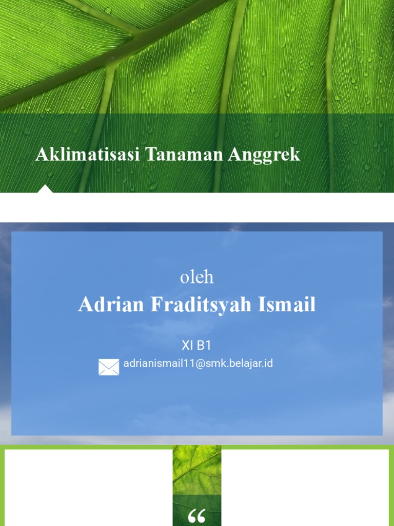 Aklimatisasi Anggrek | PDF