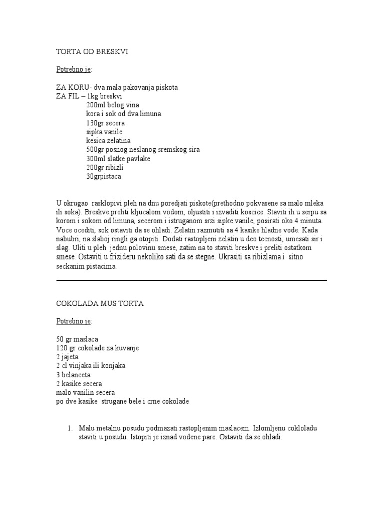Recepti - Torte | PDF