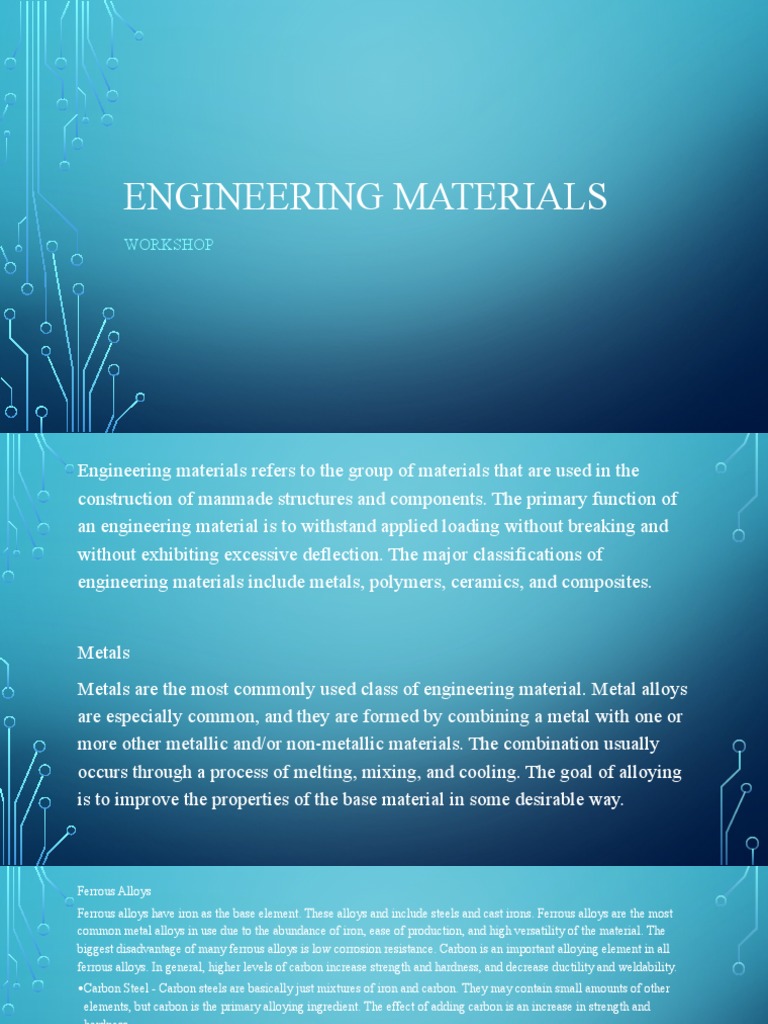 Engineering Materials | PDF | Steel | Alloy