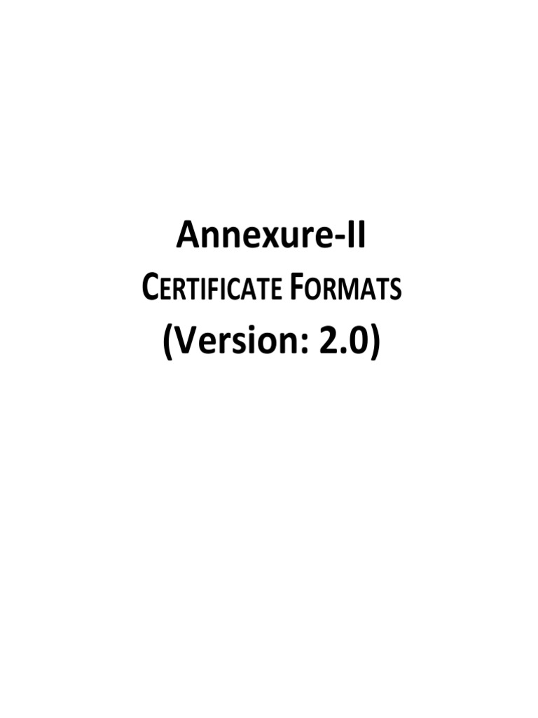 Certificate Formats for Economically Weaker Sections, Other Backward ...