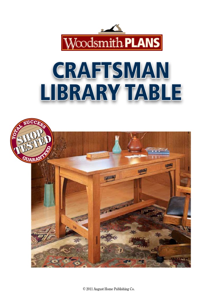 Craftsman Library Table | PDF | Woodworking | Wood