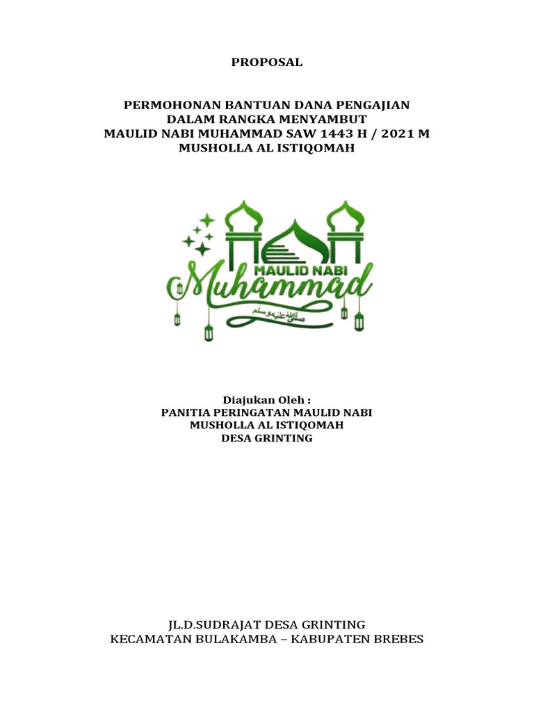 Contoh Proposal Kegiatan Maulid Nabi | PDF