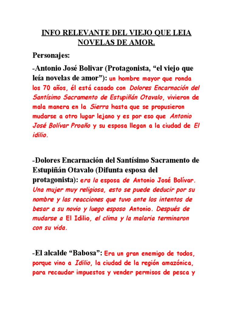 Viejo Que Leia Novelas de Amor | PDF