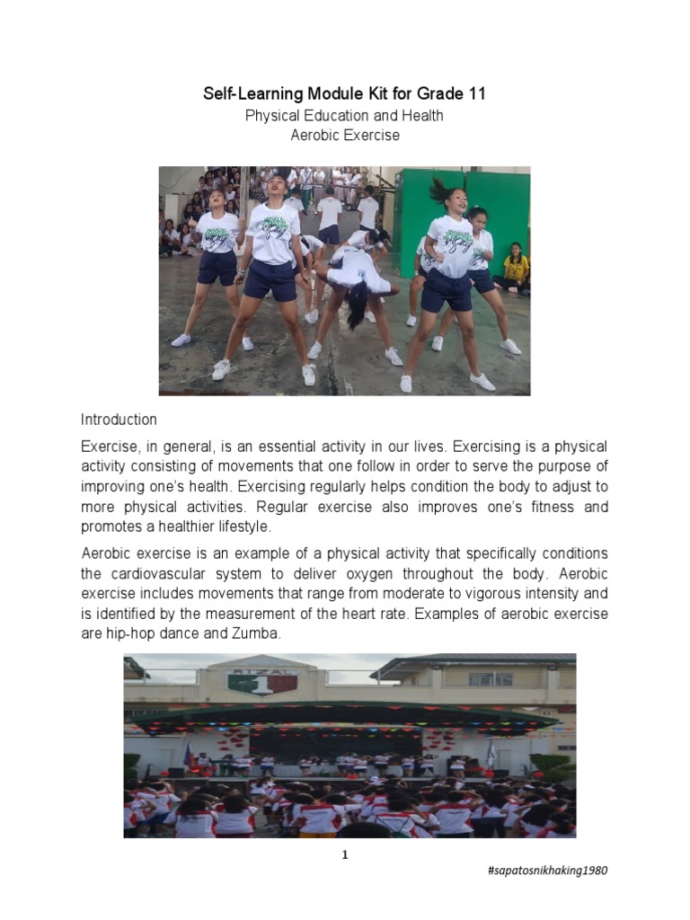 Aerobic Exercise Guide for Grade 11 | PDF | Physical Fitness | Aerobic ...