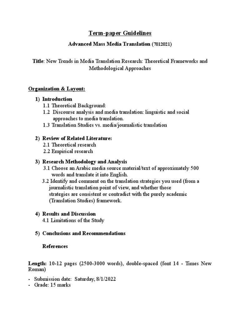 Term-Paper Guidelines | PDF