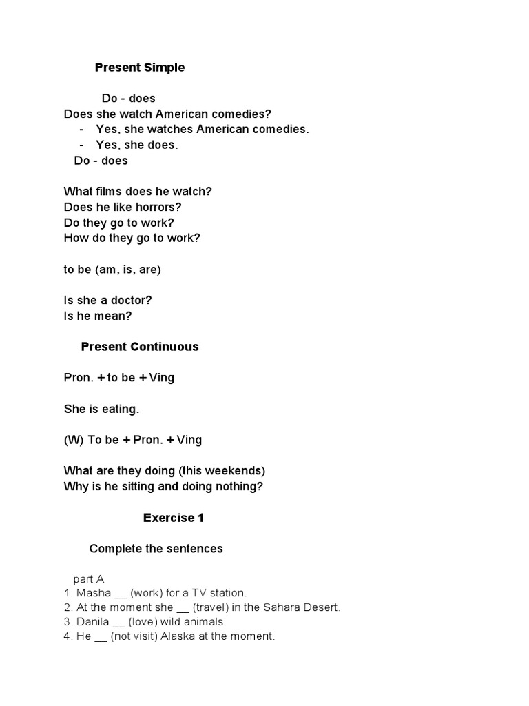 Present Simple | PDF