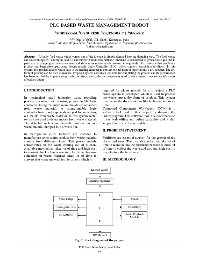 PLC Waste Management for Kitchen Waste | PDF | Rectifier | Programmable ...