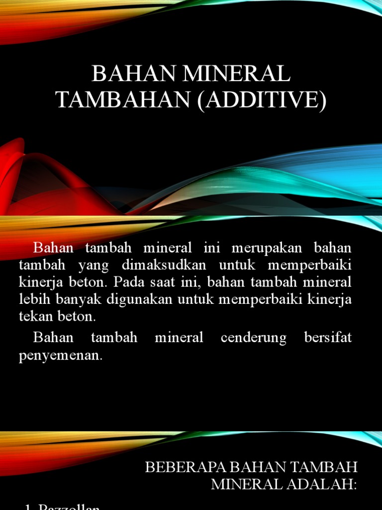 Bahan Mineral Tambahan (Additive) | PDF | Sains & Matematika