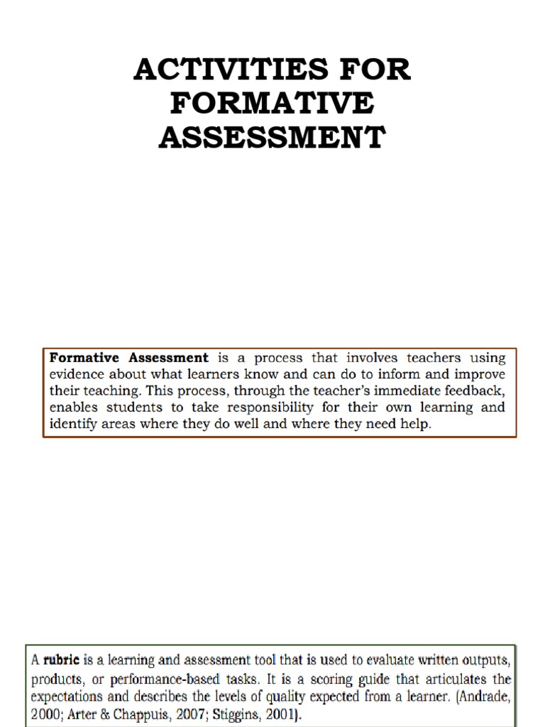 M1L6 - Activities For Formative Assessments | PDF | Language Arts ...